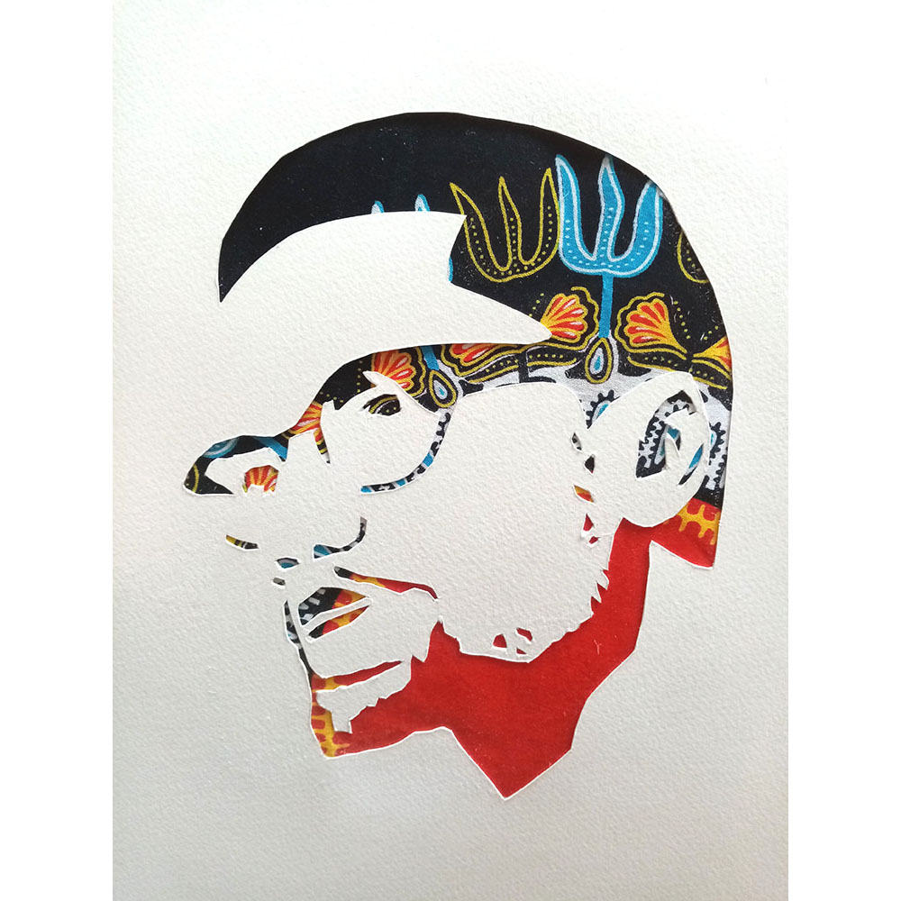 Malachi Farrell, Sans titre (Malcolm X), 2021 | Galerie Cyrille Putman